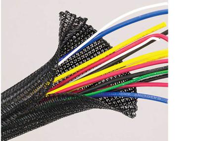 China Material PET Self Closing Braided Wrap , Flexible Braided Wire Covering For Cable for sale