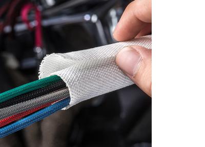 China PET Self Wrapping Braided Sleeving 5-70mm Flame Retardant Cable Protection for sale