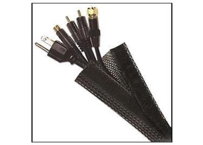 China Black PET Self Wrapping Split Braided Sleeving 3mm-50mm for Cable Management Harness for sale