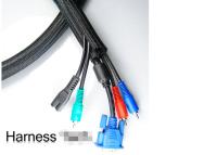 China Black PET Self Wrapping Split Braided Sleeving 3mm-50mm for Cable Management Harness for sale