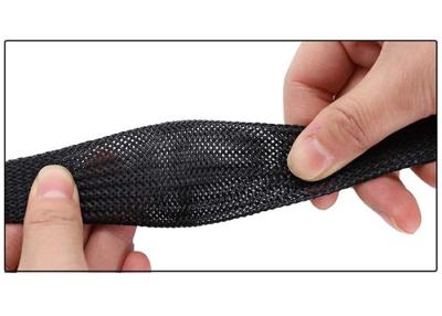 China 15mm PET Expandable Braided Sleeving - Flame Retardant Cable Management, -70°C to 125°C Temperature Range for sale