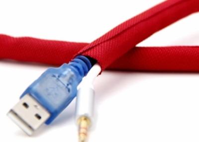 China PET Self-Wrapping Split Braided Sleeving for Cable Management - 5mm to 70mm Diameter, VW-1 Flame Retardant for sale