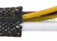 China PET Expandable Braided Cable Sleeve 1-100mm Diameter Flame Retardant Wire Protection for sale