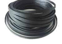 China Fire Retardant Expandable PET Cable Sleeve 150% Expansion Black for Wire Harness Protection for sale