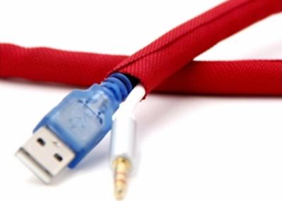 China Self Wrapping Split Braided Sleeving PET Heat Resistant Cable Wrap 3mm-50mm for sale