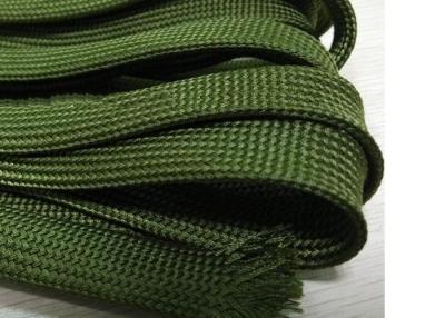 China Green Nomex Electrical Braided Sleeving Wear Resistant 125°C for Cable Management for sale
