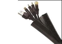 China Black Velcro Cable Sleeve PET Material Flame Retardant Flexible Cable Wrap for Industrial Applications for sale