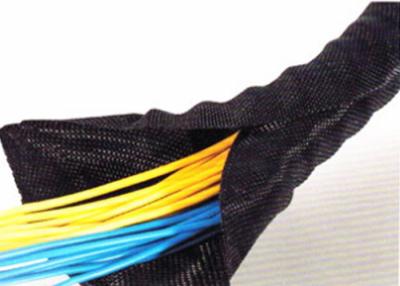 China Self Adhesive Velcro Braided Cable Wrap - PET Polyester Sleeve for Wire Protection -40°C to 125°C Temperature Range for sale