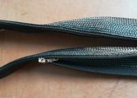 China Black Zipper Cable Sleeve Braided Wrap PET Expandable Cable Tidy 230C for sale