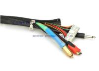 China Black Zipper Cable Sleeve Braided Wrap PET Expandable Cable Tidy 230C for sale