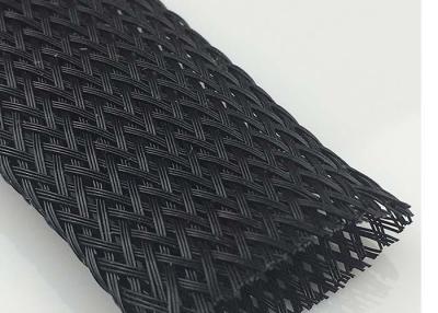 China Black Electrical High Temperature Braided Sleeving Flame Proof For Wire Bundles for sale