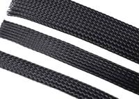 China Black Electrical High Temperature Braided Sleeving Flame Proof For Wire Bundles for sale