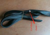China Custom Zipper Braided Cable Sleeve PET Expandable 1.5x Diameter VW-1 for sale