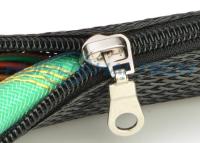 China PET Nylon Zipper Cable Sleeve Braided Wrap Custom Size 0.25mm Flame Retardant for sale