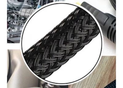 China High Temperature PET Braided Sleeving 125°C Expandable Cable Protection Sleeve 3mm to 76mm for sale