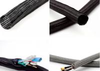 China 1/2'' Wrap Around Braided Sleeving , Split Braided Wire Loom Good Heat Dissipation for sale