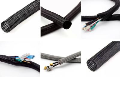 China F6 Self Wrapping Split Braided Sleeving 5-70mm Diameter UL CSA ROHS Certified Wire Harness Protection for sale