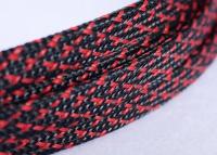 China Red / Black Mixture Expandable Braided Polyester Sleeving For Cable Harness Wrap for sale
