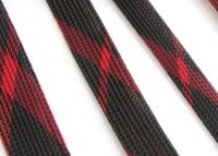 China Red / Black Mixture Expandable Braided Polyester Sleeving For Cable Harness Wrap for sale