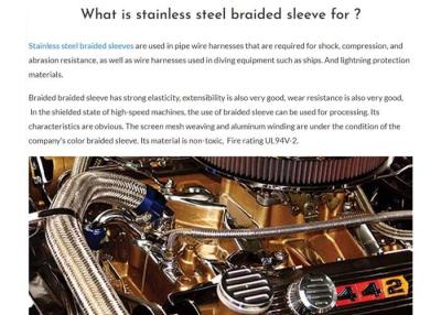 China 1/4 Inch Stainless Steel Braided Cable Sleeve 304 for Hose Protection 900C for sale