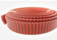 China Red Black PET Braided Heat Resistant Wire Sleeve 1mm to 150mm Expandable Cable Management for sale