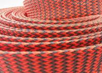 China Red Black PET Braided Heat Resistant Wire Sleeve 1mm to 150mm Expandable Cable Management for sale