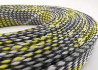 China PET PP Yarn Wiring Harness Electrical Braided Sleeving 80mm Yellow Black Color for sale