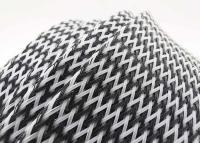 China Black White PET Braided Expandable Sleeving 3.0mm 80.0mm for Wiring Harness Cable Protection for sale