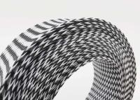 China Black White PET Braided Expandable Sleeving 3.0mm 80.0mm for Wiring Harness Cable Protection for sale