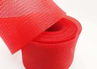 China Red PET Braided Wire Sleeve Single Layer Flat Tape with Velcro Zipper 1mm-150mm for sale