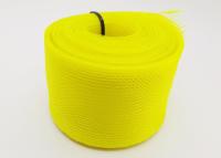 China Yellow PET Braided Sleeving Flat Tape 1mm-150mm with Velcro Zipper Custom Options for sale