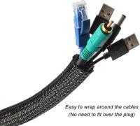 China PET Self Closing Wrap Braided Expandable Sleeving VW-1 Flame Retardant 6-50mm ID for sale