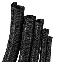 China Dustproof Self Wrapping Split Braided Sleeving for Cable Harness 6mm to 50mm ID for sale