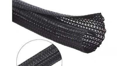China Semi Rigid Self Wrapping Split Braided Sleeving 6mm to 50mm Abrasion Resistance PET for sale