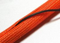 China Orange PET Self Wrapping Split Braided Sleeving For Wire Harnesses Protection for sale