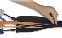 China 100mm PET Zipper Braided Sleeve Cable Organizer Tubing Flame Resistant VW-1 -50C to 150C for sale