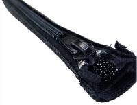 China Flexible Black PET Zipper Cable Sleeve - Temperature Range -50°C to 150°C, VW-1 Fire Rated Wire Protection for sale