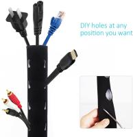 China Neoprene Velcro Cable Sleeve 130mm x 3m Flexible Braided Wire Covering for Cable Management for sale