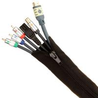 China 3 Meter Neoprene Cable Sleeve with Zipper 1 Inch Diameter Reversible Black White Wire Management for sale