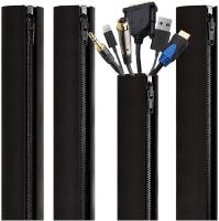 China Round Zipper Cable Sleeve Braided Wrap Heat Resistant Wire Protector for sale