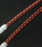 China 50mm Flat Red Cotton Cable Sleeve Expanding Braided Sleeving 100m Roll for sale