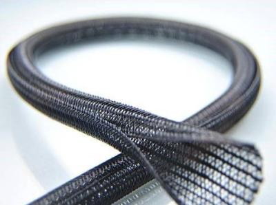 China PET Self Closing Braided Wire Wrap Sleeve 6mm to 50mm Cable Harness SGS ISO for sale