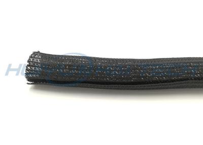 China High Flexible PET Self Wrapping Split Braided Sleeving 6mm to 50mm ID for Cable Protection for sale