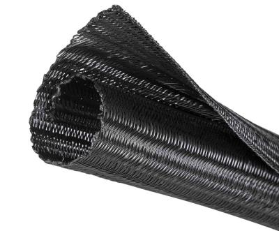 China 50mm Polyester Self Wrapping Split Braided Sleeving Flame Retardant for sale