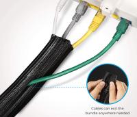 China 50mm Polyester Self Wrapping Split Braided Sleeving Flame Retardant for sale