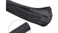 China PET Monofilament 25ft Split Braided Wire Loom Wrap 1 inch Diameter Cable Sleeve for sale