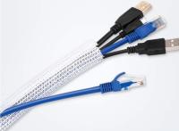 China PET Fireproof Self Wrapping Split Braided Sleeving 6mm-50mm Cable Protection for sale