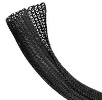 China Black PA6 PA66 PPS Self-Closing Braided Wire Wrap PET Sleeving 6-50mm ID with 150°C Temperature Rating for sale