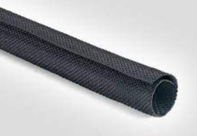 China Flameproof Self Wrapping Split Braided Sleeving 6-50mm ID VW-1 Rated Cable Protection for sale