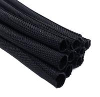 China Flameproof Self Wrapping Split Braided Sleeving 6-50mm ID VW-1 Rated Cable Protection for sale